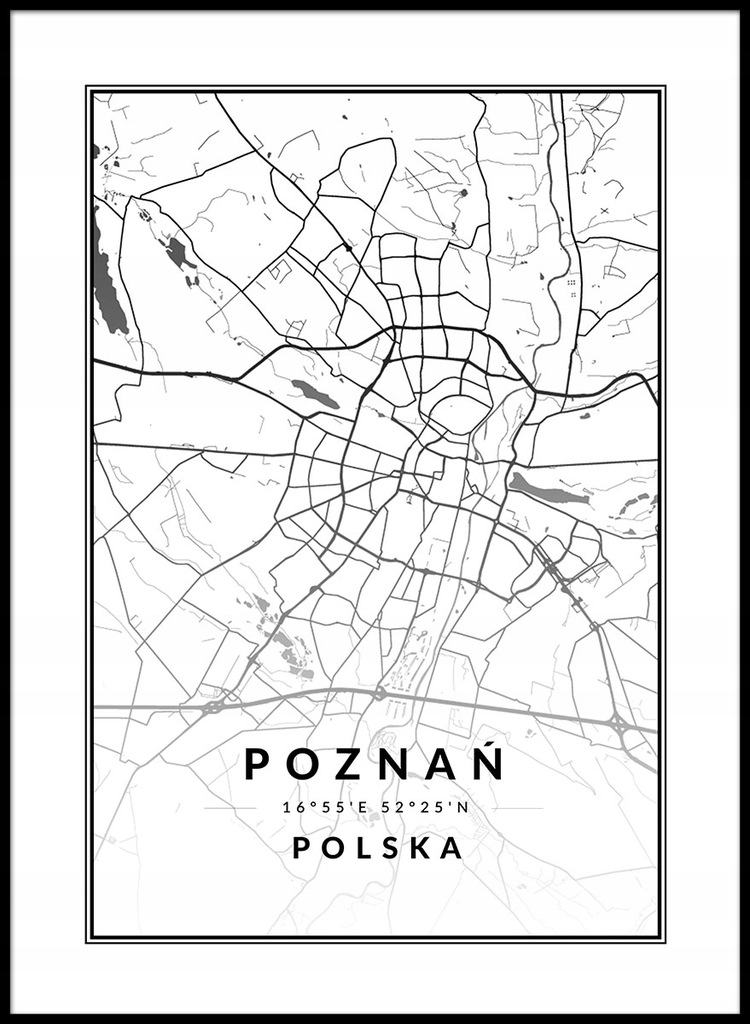 Plakat A2 MAPA POZNANIA - 11856749587 - oficjalne archiwum Allegro