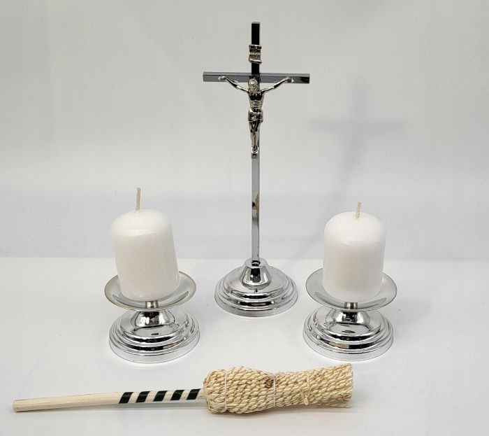 ZESTAW KOLĘDOWY KOMPLET NA KOLĘDE PASYJKA PUDEŁKO KRZYŻ KROPIDŁO ...