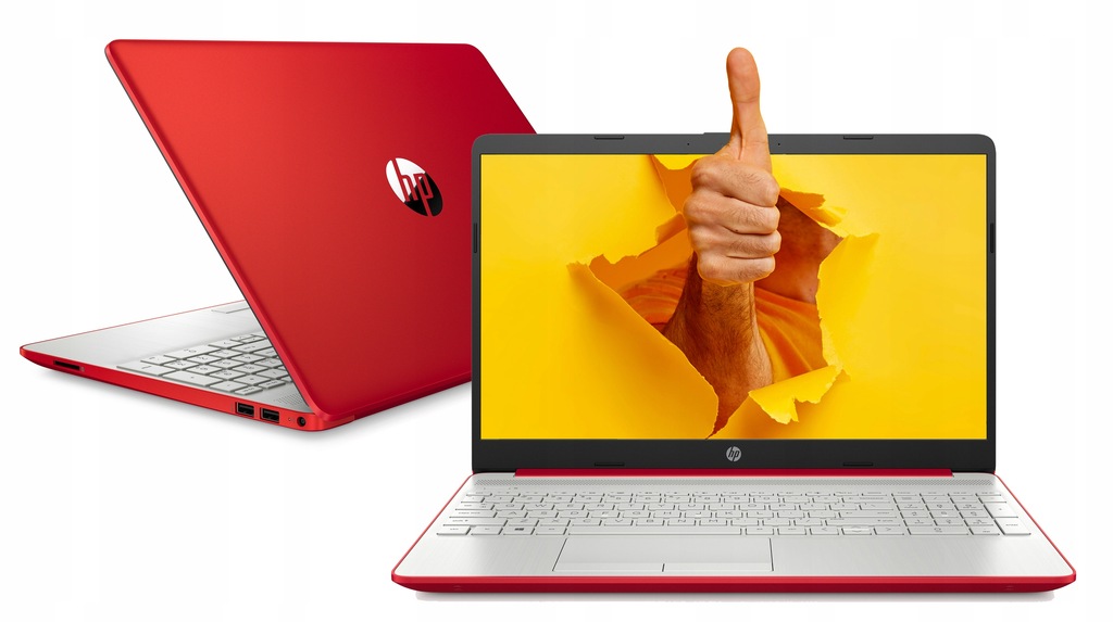 Czerwony laptop do domu HP 15-dw 4 / 128 SSD W10 - 10514646198 ...