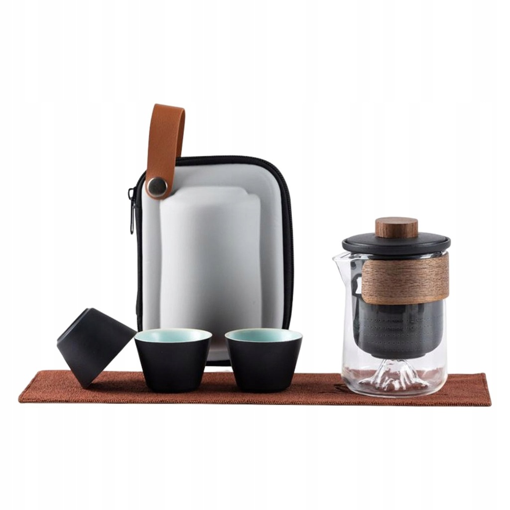 Portable Teapot Travel Ceramic Tea Pot Set black - 13438585599 ...