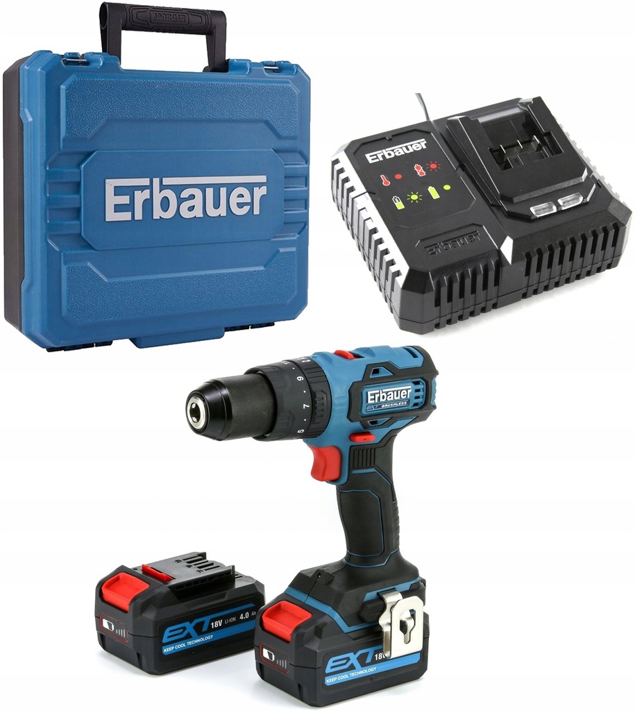Wiertarko-wkrętarka Erbauer ECD18-Li-2 18V 2x4,0Ah - 12816025636 ...