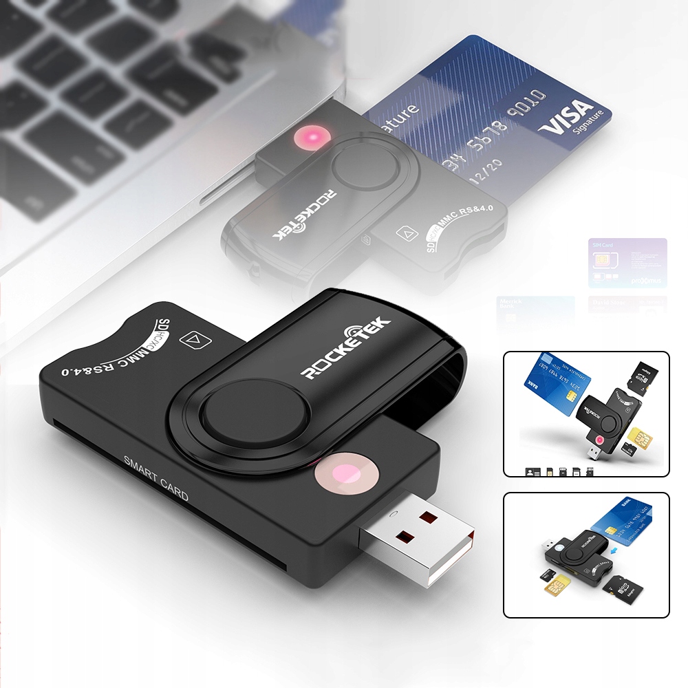 CZYTNIK KART ZBLIŻENIOWY E-DOWODU USB SMART CARD - 13552417753 ...