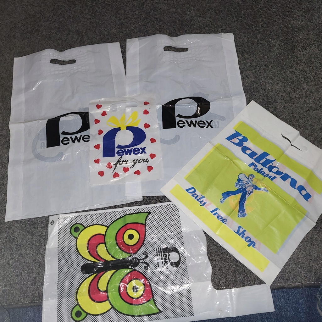 TORBY PLASTIKOWE na ZAKUPY PRL PEWEX BALTONA 9 szt - 13665205110 ...
