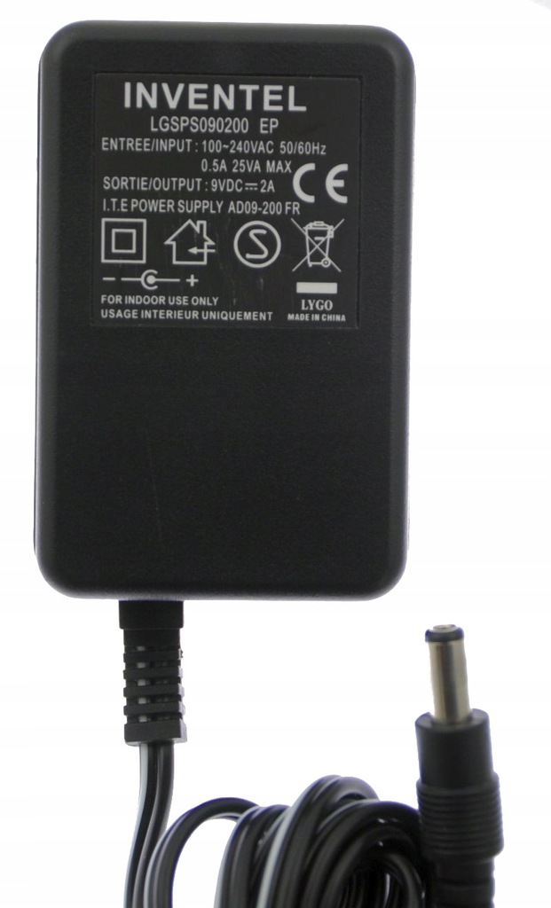 Zasilacz Inventel 9V 2A 2000mA 18W 5.5/2.5 d - 12982672779 - oficjalne ...