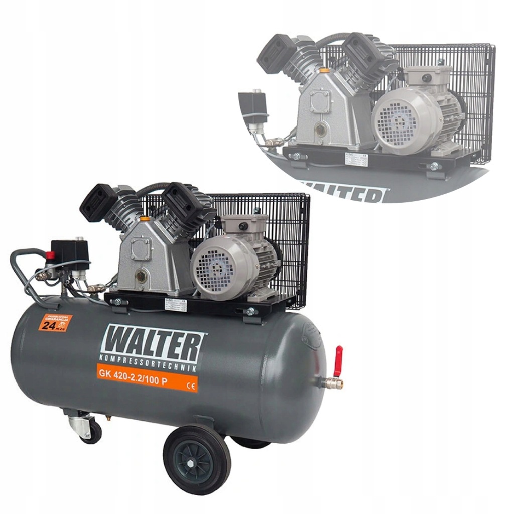 KOMPRESOR SPRĘŻARKA 230V 50L 10BAR 420l/min WALTER - 11250916546 ...