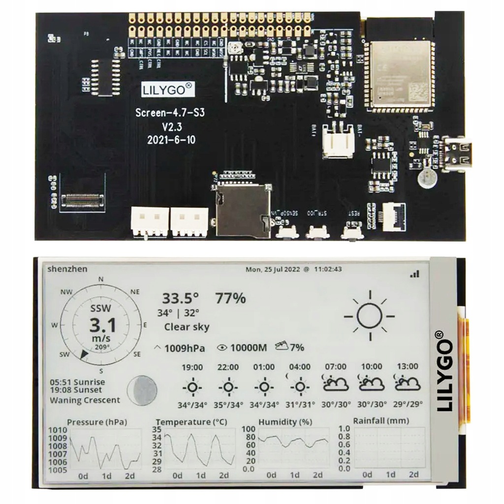 ESP32-S3 LilyGO T5 E-paper e-ink wyświetlacz 4.7" RTC - 14564536198 - oficjalne archiwum Allegro