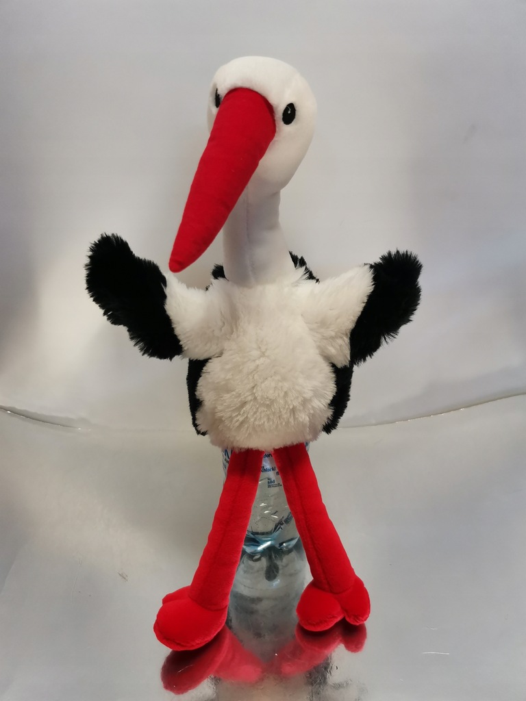 Bocian duża pacynka MASKOTKA ptak 50cm bociek kle - 12575758637 ...