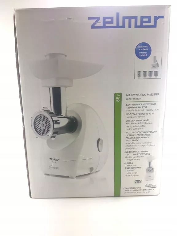 MASZYNKA DO MIELENIA MIĘSA ZELMER DIANA 887 SILVE - 12235046028 - oficjalne archiwum Allegro