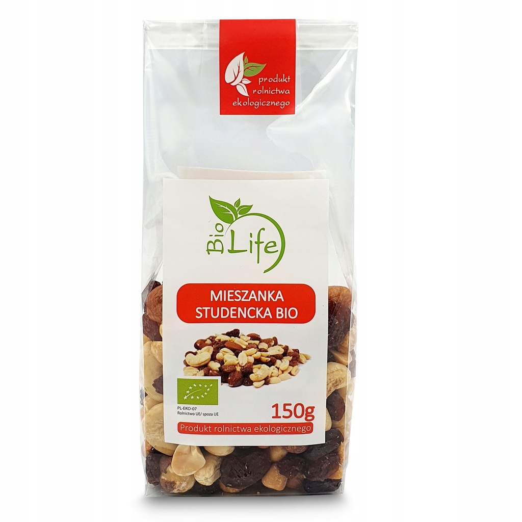 MIESZANKA STUDENCKA BIO BAKALIE MIX ZDROWE ORZECHY - 11567218504 - oficjalne archiwum Allegro