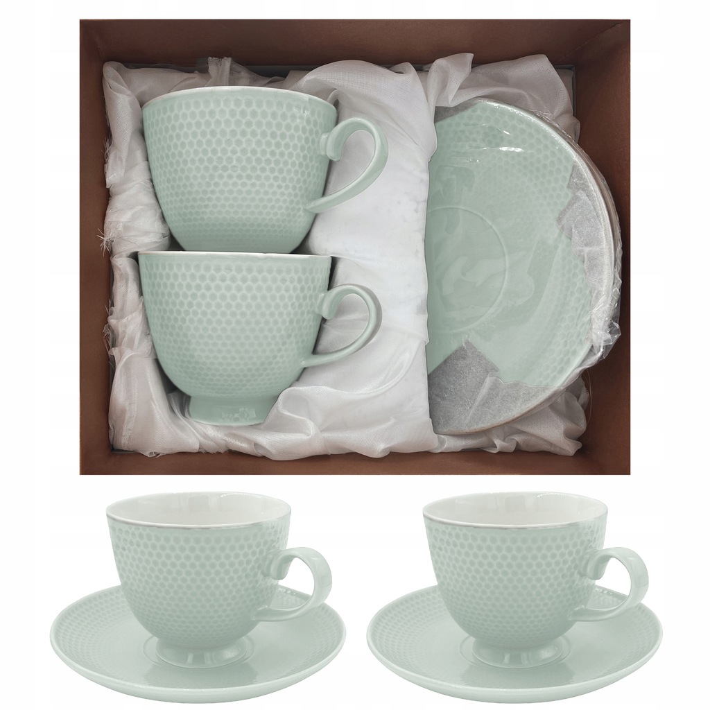Zestaw filiżanek do kawy, TURKUSOWE, na prezent - 11564265057 ...