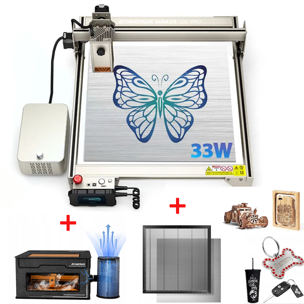 Grawer laserowy ATOMSTACK+Air Purrier+FB2+XL Pad - 14196709635 - oficjalne archiwum Allegro