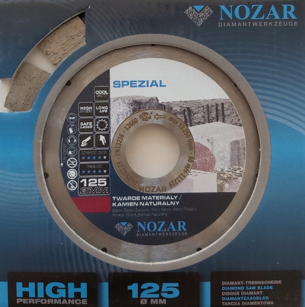 NOZAR tarcza diamentowa do betonu SPEZIAL 125 mm - 10420497388 ...
