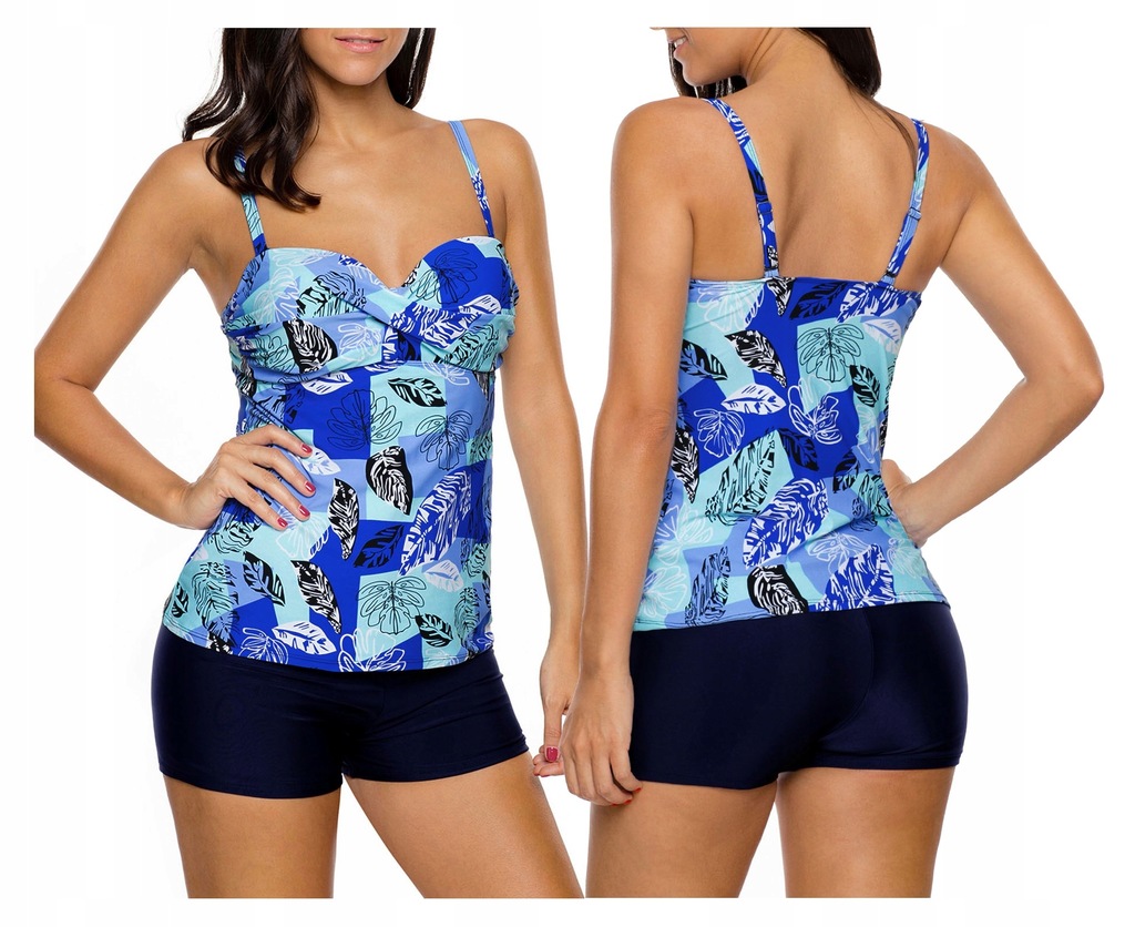 Tankini strój kąpielowy TOP z szortami kostium 46 - 8132685374 ...