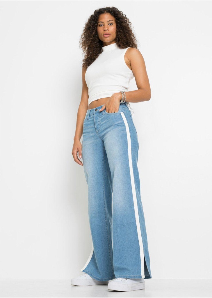 SZEROKIE JEANSY Z ROZCIĘCIEM BONPRIX 42 - 13573630791 - oficjalne archiwum Allegro