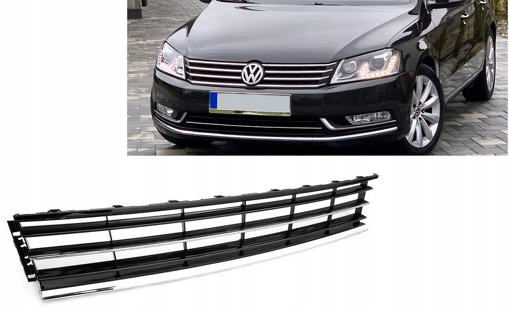 VW PASSAT B7 Grill kratka atrapa zderzaka Highline - 11170262268 - oficjalne archiwum Allegro
