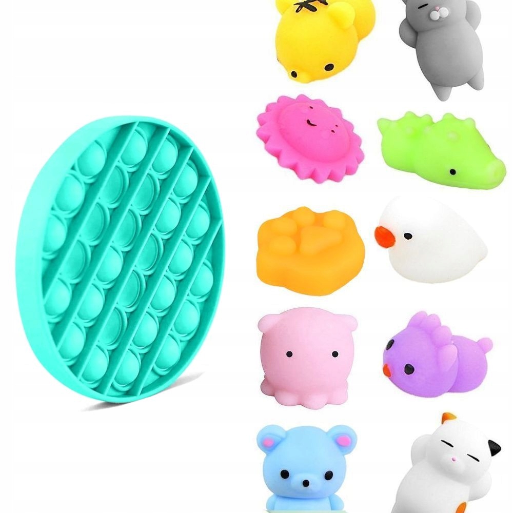 BUBBLE PUSH POP IT DZIECI ANTYSTRES + MINI SQUISHY - 10564352129 ...