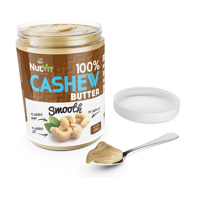 NUTVIT MASŁO Z NERKOWCA 1000g SMOOTH CASHEW BUTTER - 12242764293 ...