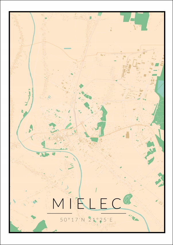 Mielec mapa kolorowa - plakat 61x91,5 cm - 11485673281 - oficjalne ...