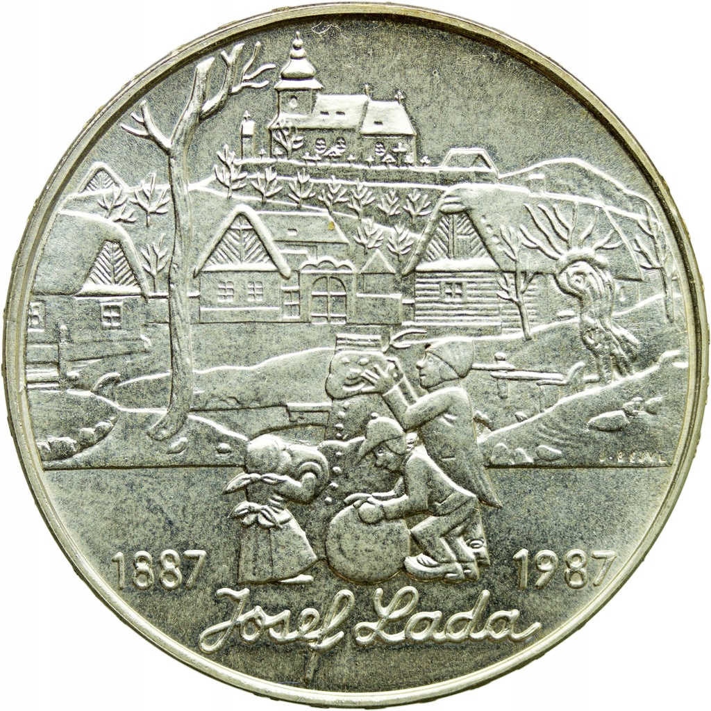 Czechosłowacja, 500 koron 1987, Josef Lada, 100-lecie Urodzin, st. 1/1 ...