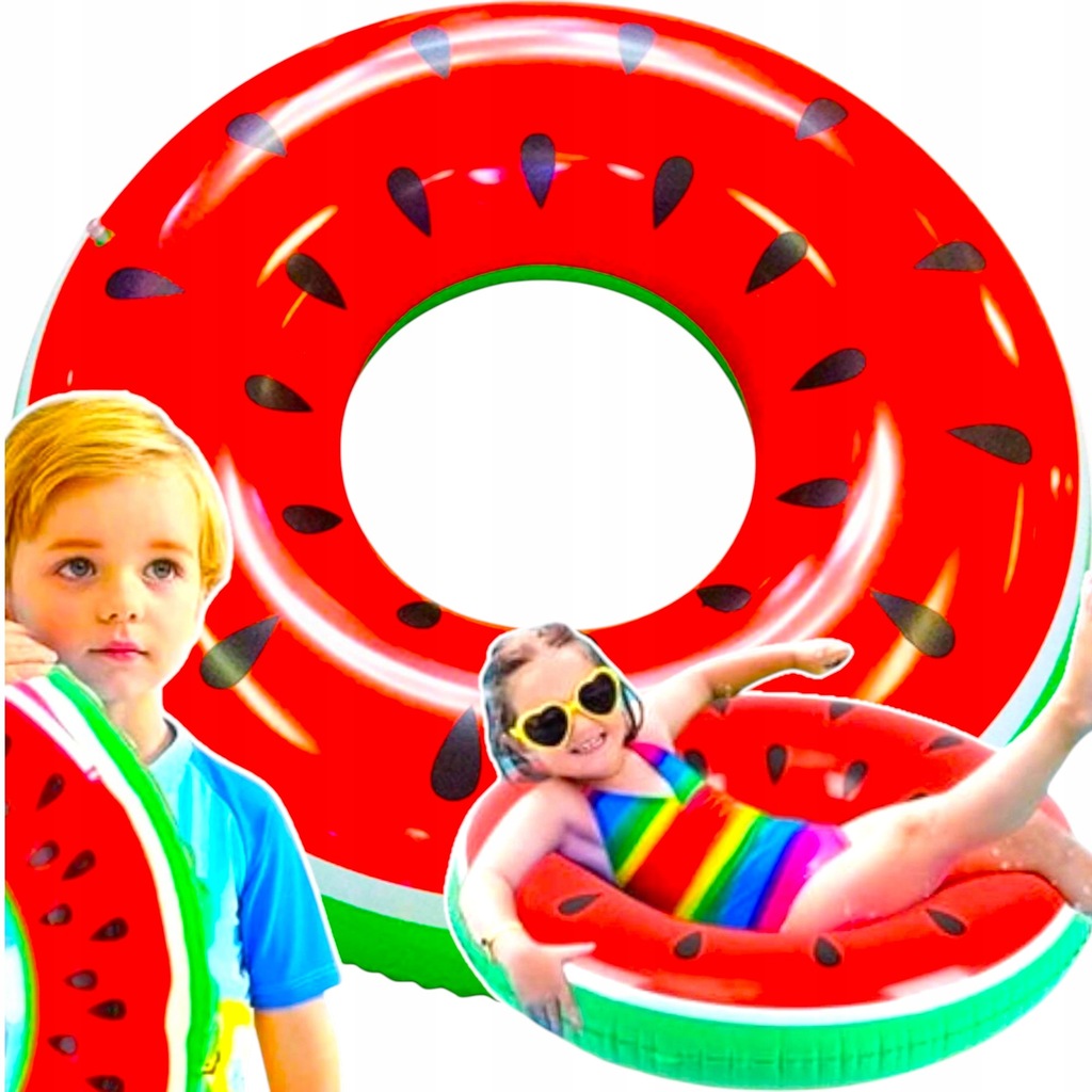 DMUCHANE KOŁO DO PŁYWANIA MATERAC DMUCHANY ARBUZ KOLOROWY NA PLAŻĘ NA ...