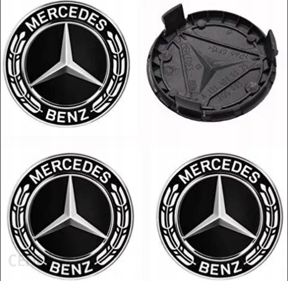 Mercedes Czarne Dekle Dekielki 75mm KPL KAPSLE ALU - 11125086013 - oficjalne archiwum Allegro