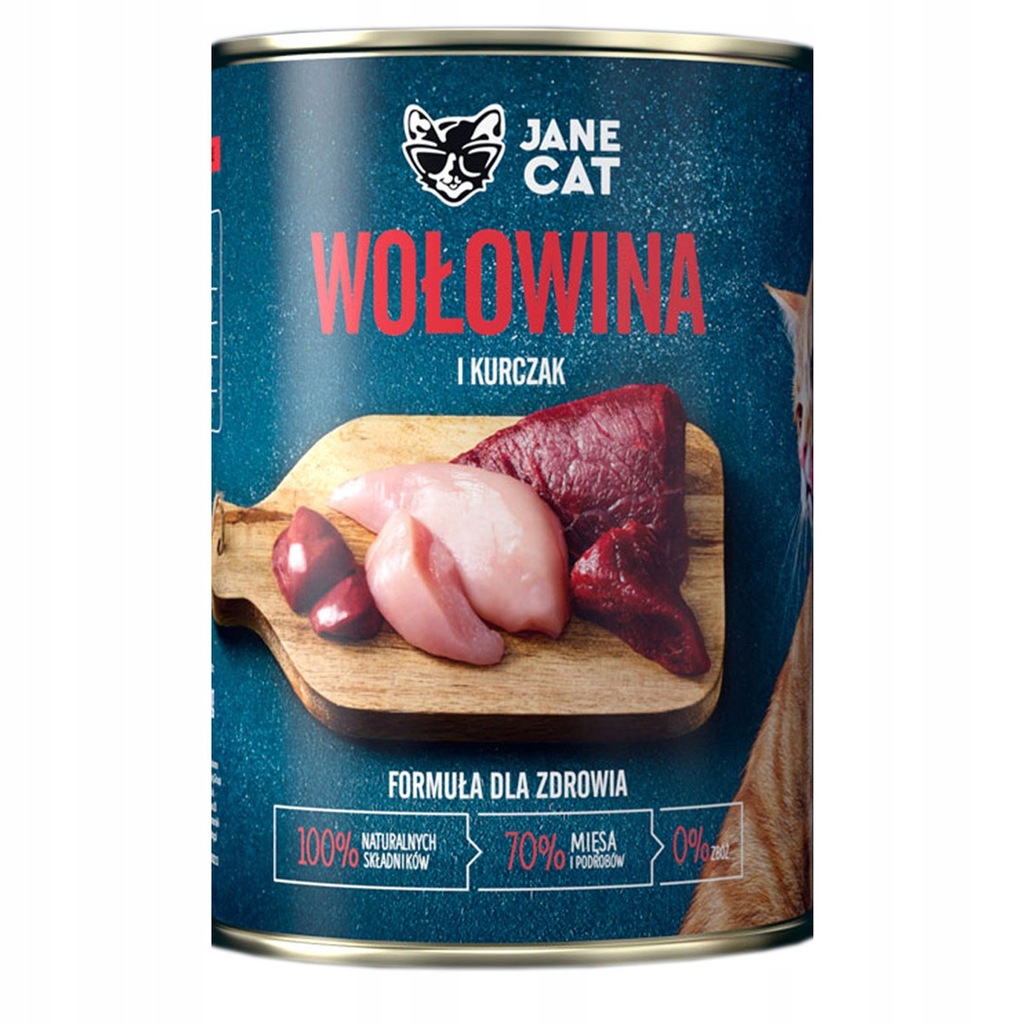 Jane Cat DOROSŁY wołowina i kurczak 400g dla kota - 12234607534 ...