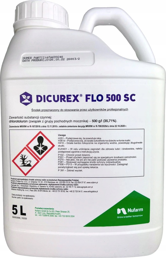 DICUREX FLO 500 SC 5L NUFARM OPRYSK NA CHWASTY - 13433309706 ...