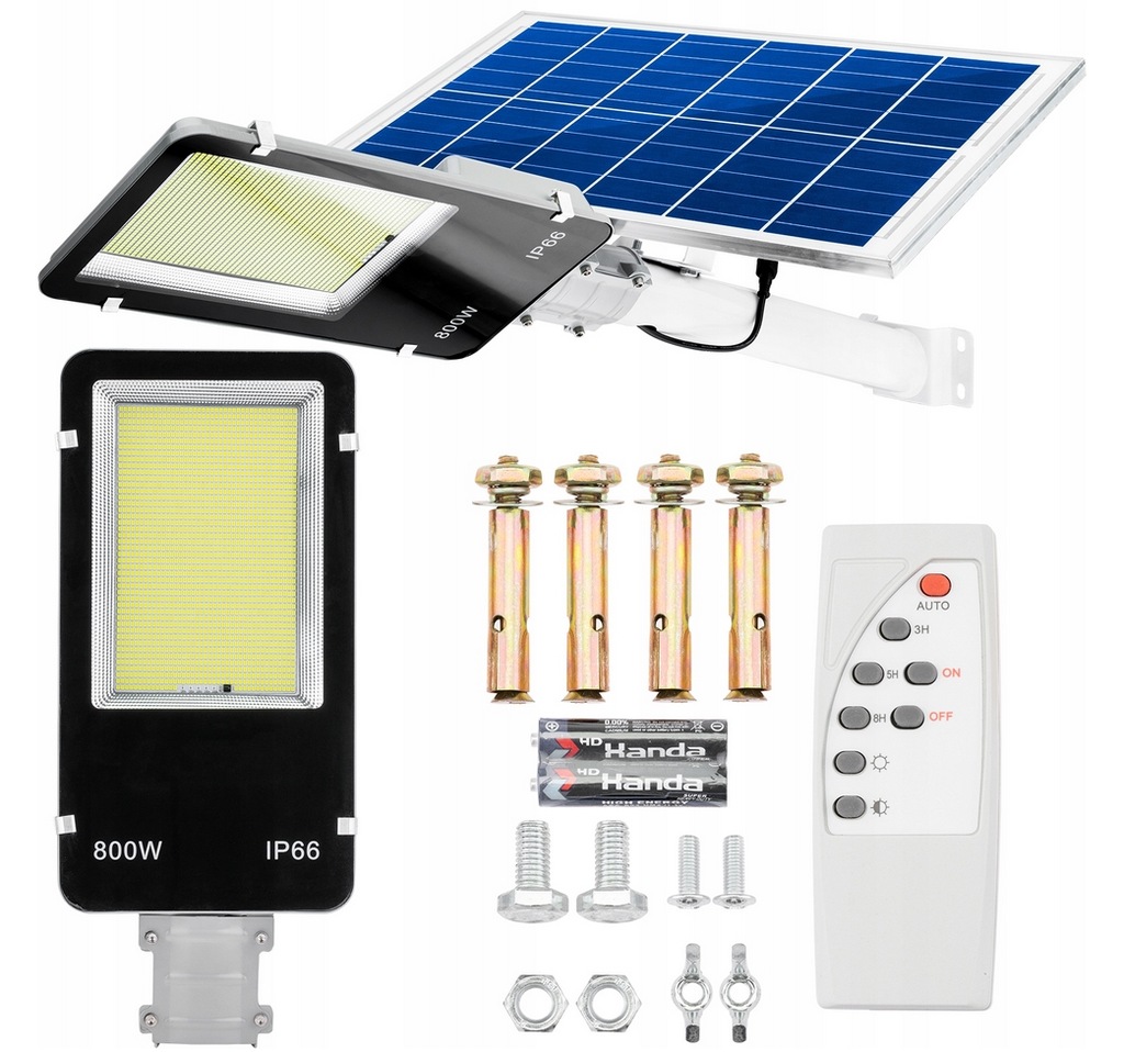 LAMPA ULICZNA SOLARNA 500 LED PANEL UCHWYT PILOT PREMIUM IP66 800W - 15737716121 - oficjalne ...