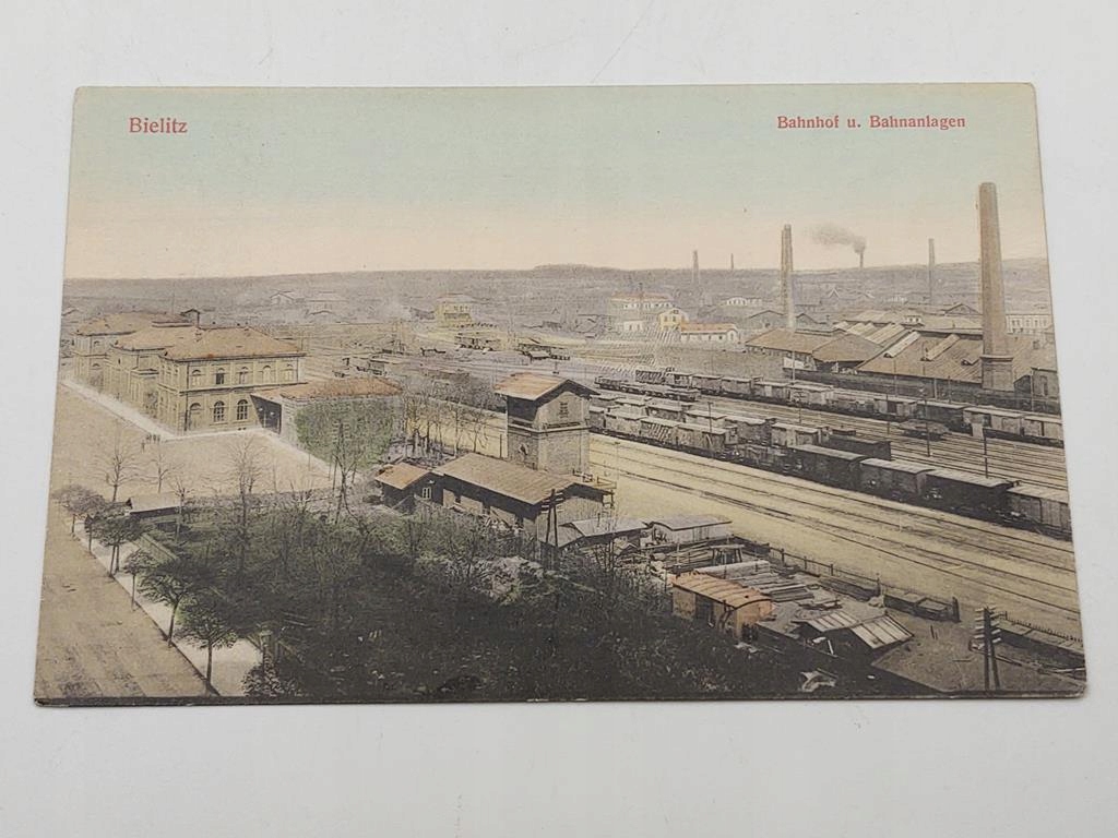 Pocztówka BIELITZ Bahnhof u. Bahnanlagen - Dworzec kolejowy ...