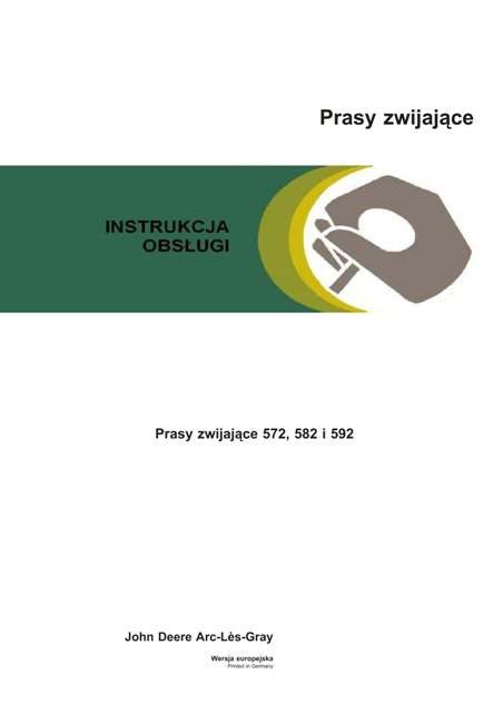 Instrukcja JD 572 582 592 PL John Deere BaleTrak - 10050491745 ...