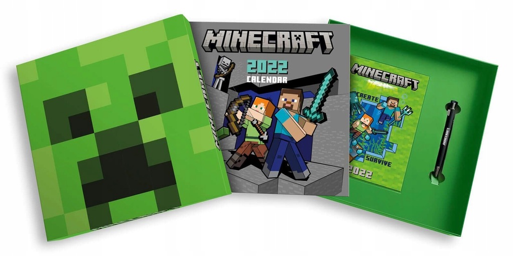 Minecraft kalendarz dziennik na 2022 rok długopis - 11495284300 ...