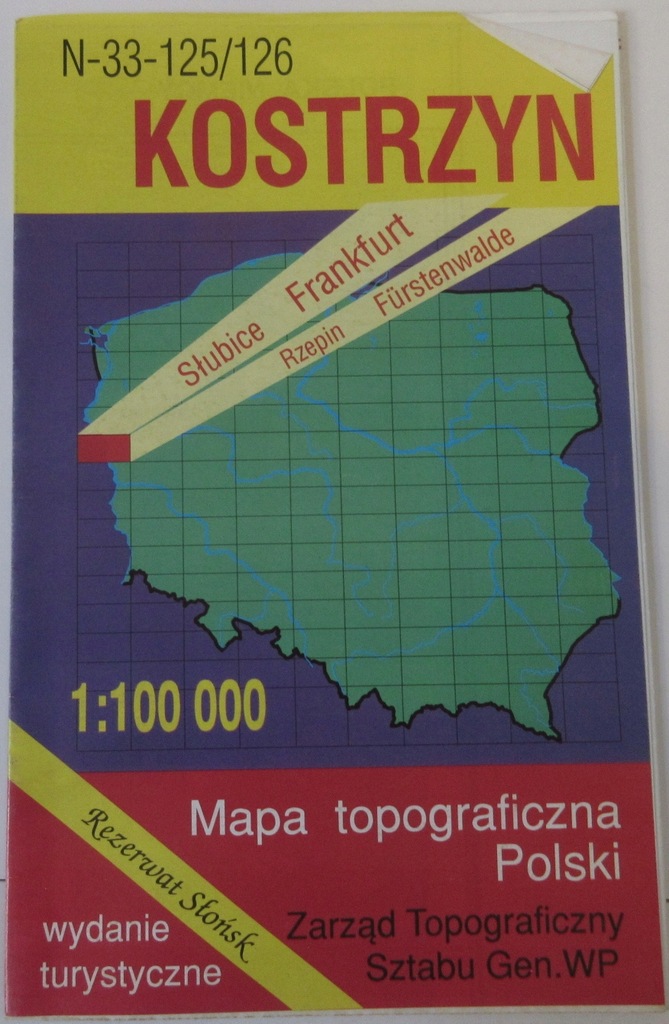 Kostrzyn - Mapa topograficzna Polski - 12410183467 - oficjalne archiwum Allegro
