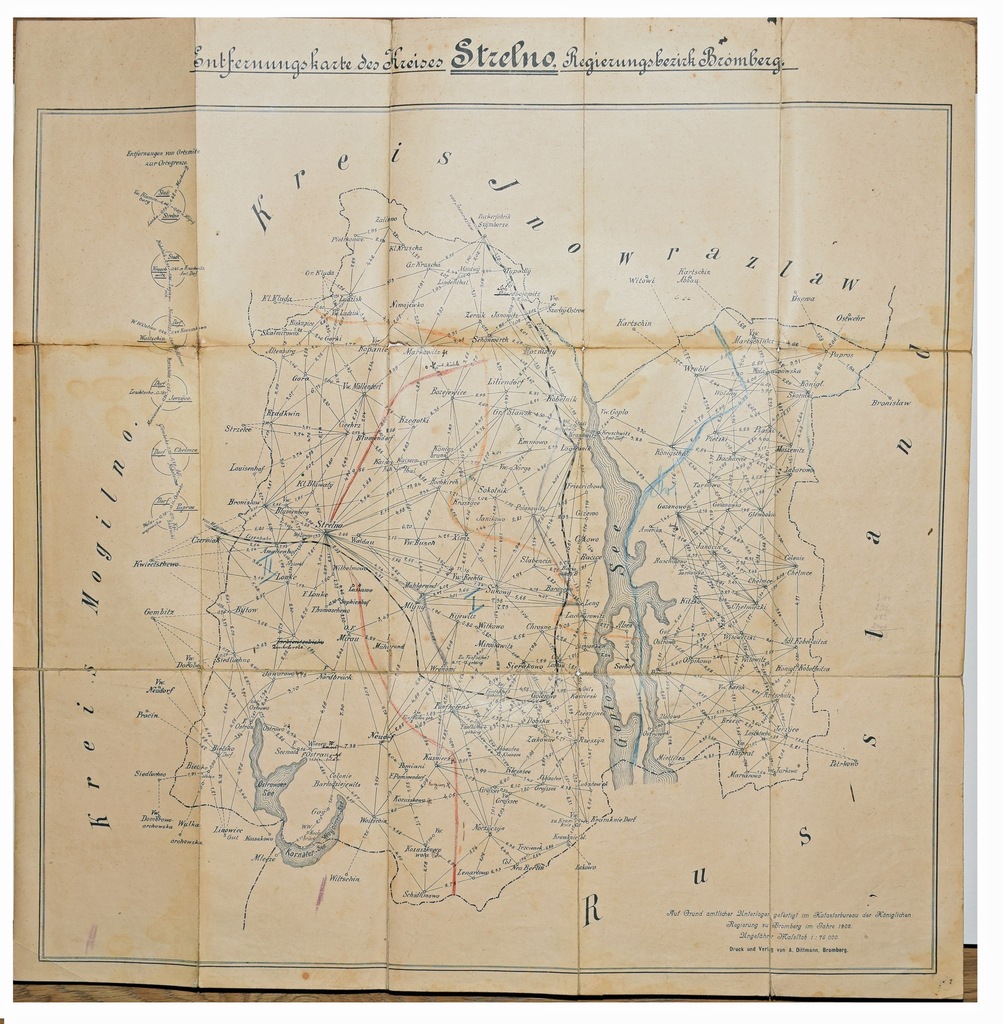Mapa Strzelno Mogilno Kujawy 1902 Prusy rzadka - 12882967637 ...