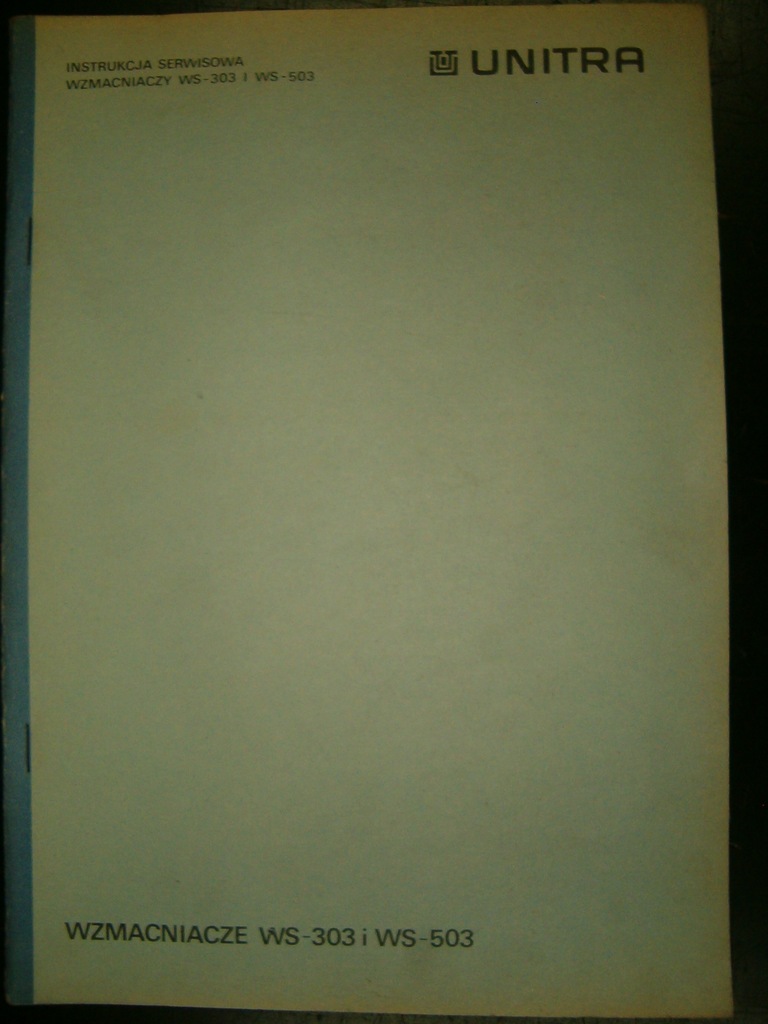 Instrukcja serwisowa wzmacniacz WS-303 i WS-503 - 13166845478 - oficjalne archiwum Allegro