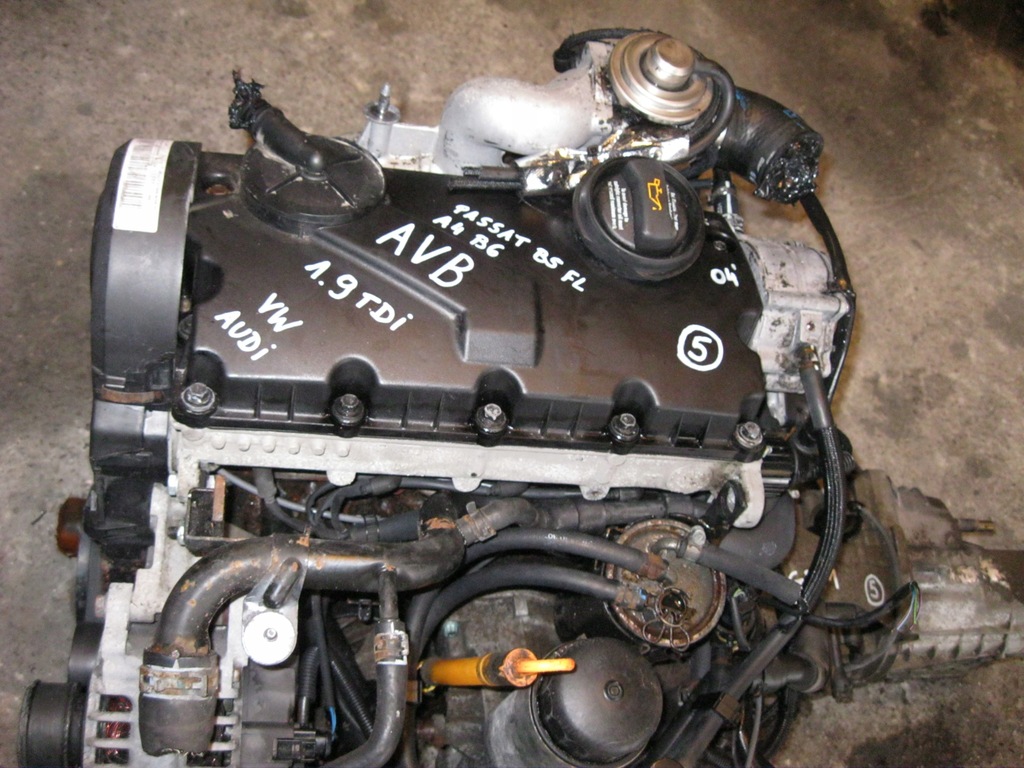SILNIK AVB 1.9 TDI AUDI A4 B6 PASSAT B5 KOMPLETNY - 10511603961 ...