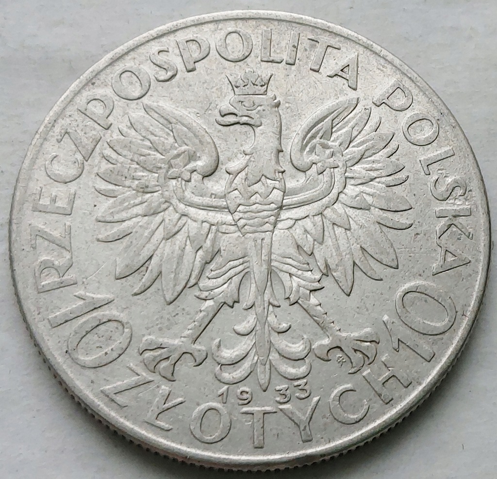 POLSKA - II RP : 10 złotych - GŁOWA KOBIETY - 1933 - srebro - 15193734197 - oficjalne archiwum ...