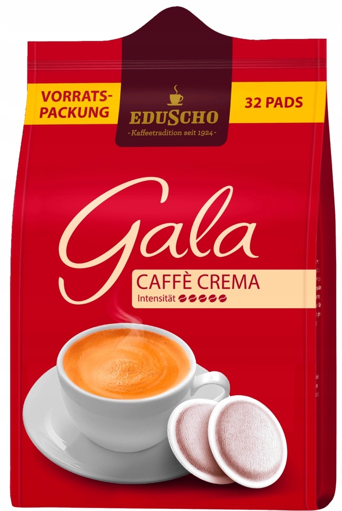 Kawa Senseo Eduscho Gala Caffe Crema 32 saszetki - 6962691795 ...