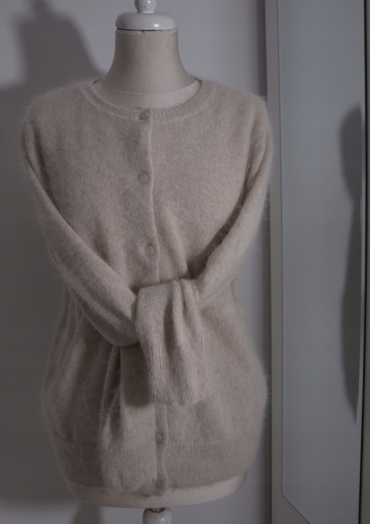 ANE MONE * JASNY BEŻOWY * BARDZO MIĘKKA ANGORA * KARDIGAN * XL - 14993756072 - oficjalne ...