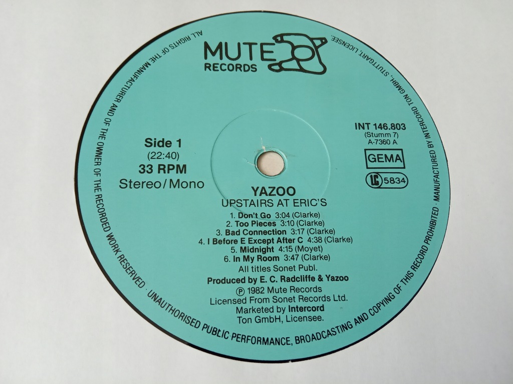 YAZOO , upstairs at eric's , 1982 - 12608232147 - oficjalne archiwum ...