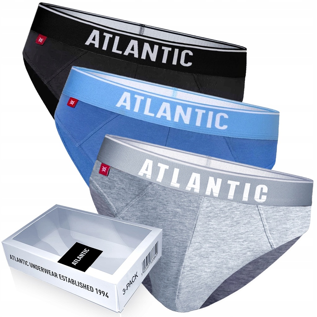 ATLANTIC 3PAK slipy męskie 3MP121 g/l/cz sport XL - 12782823649 ...