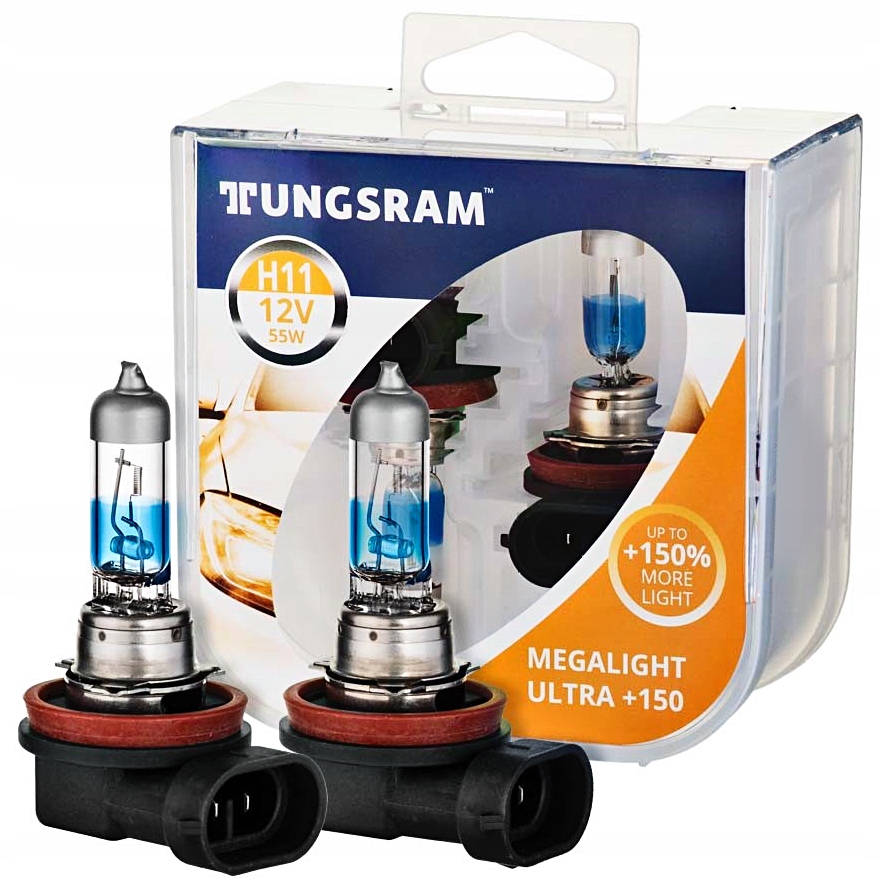 ŻARÓWKI H11 TUNGSRAM MEGALIGHT ULTRA +150% 12V 55W - 14444226494 - oficjalne archiwum Allegro