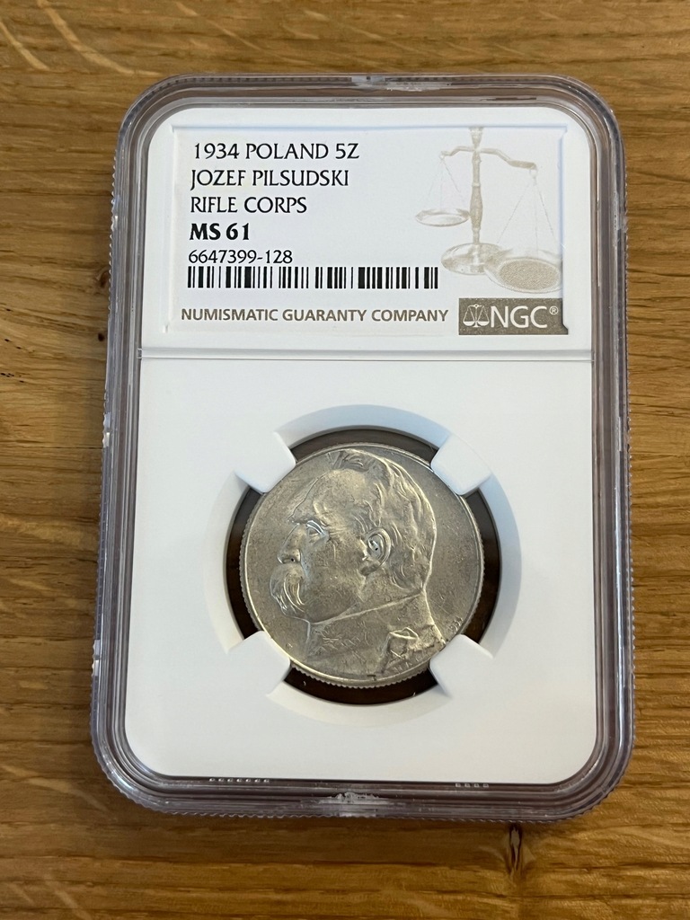 Mennicze 5 złotych 1934 S Józef Piłsudski "orzeł strzelecki” slab NGC MS61 - 17108486879 ...