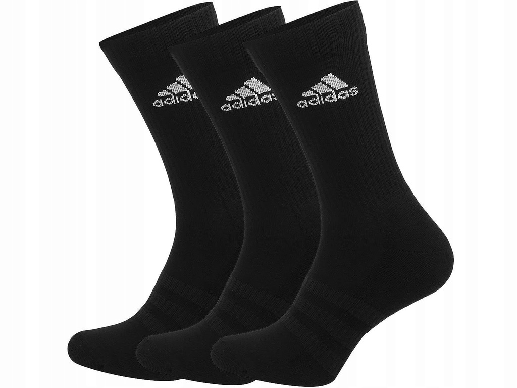 Skarpety Adidas czarne długie 3 par pak r. 39-42 - 13002385312 ...