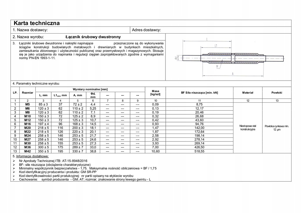 Śruba rzymska rurowa z końcówkami do spawania -M12 - 12068176258 - oficjalne archiwum Allegro
