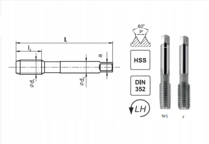 Gwintownik ręczny NGMm/2 M22 HSS LEWY FANAR - 7772264487 - oficjalne archiwum Allegro