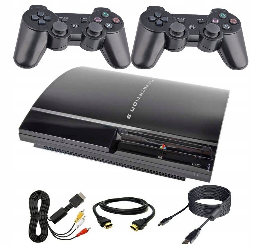 PLAYSTATION 3 PS3 40GB FAT + 2XPAD + OKABLOWANIE - 9570434134 ...