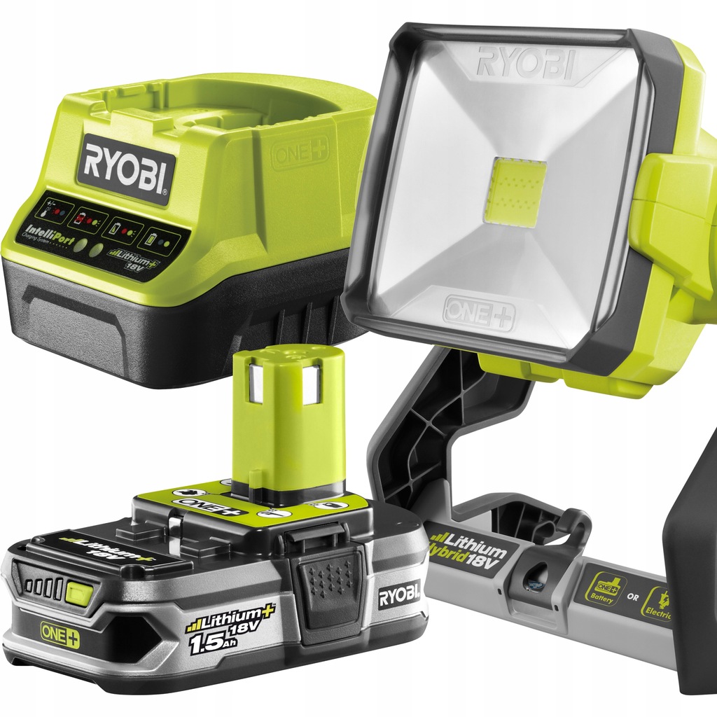 Lampa halogen hybryda LED aku 18V RYOBI ONE+ 1,5Ah - 12652900722 ...
