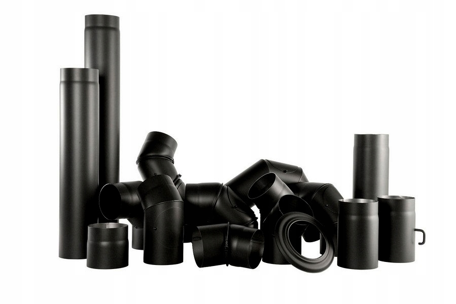 Rura kominowa czarna fi 130 1 m BERTRAMS - 8086552005 - oficjalne archiwum Allegro