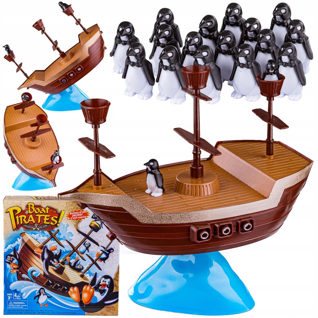 GRA ZRĘCZNOŚCIOWA STATEK PIRACKI OKRĘT + PINGWINY - 11449654904 ...
