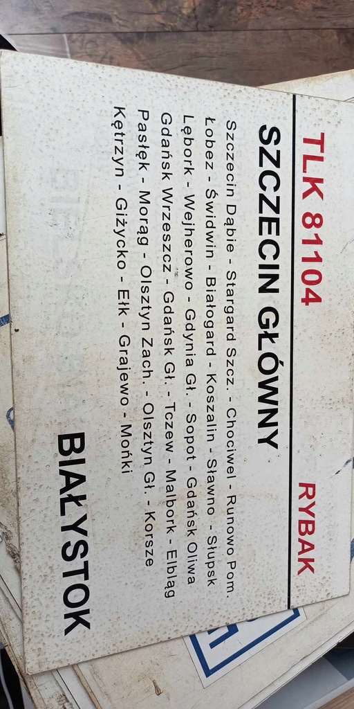 Tablica Relacyjna PKP IC TLK Rybak - 14585847564 - oficjalne archiwum ...